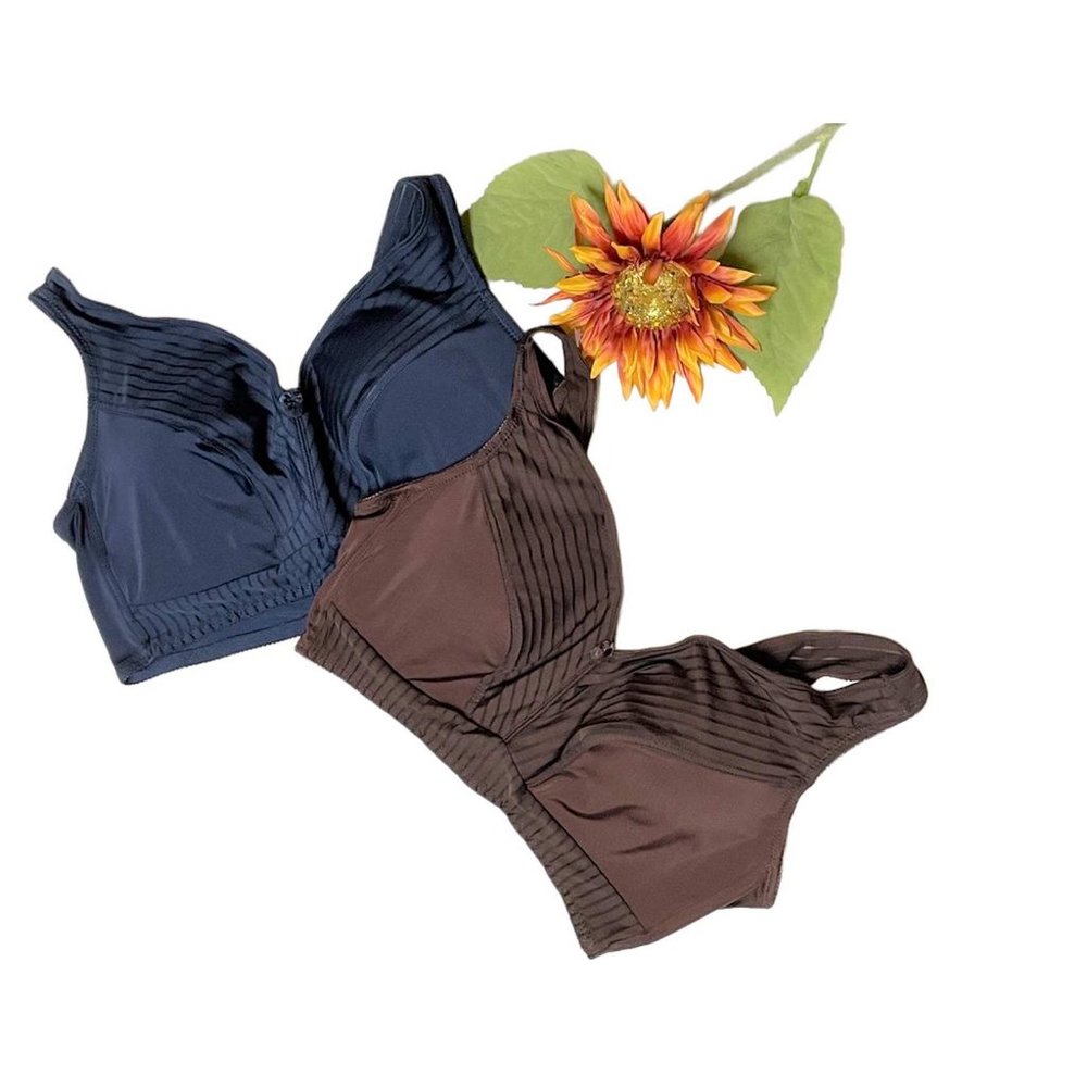 Rhonda Shear Striped Mesh Curve Envy Pin-Up Bra X Lar… - Gem